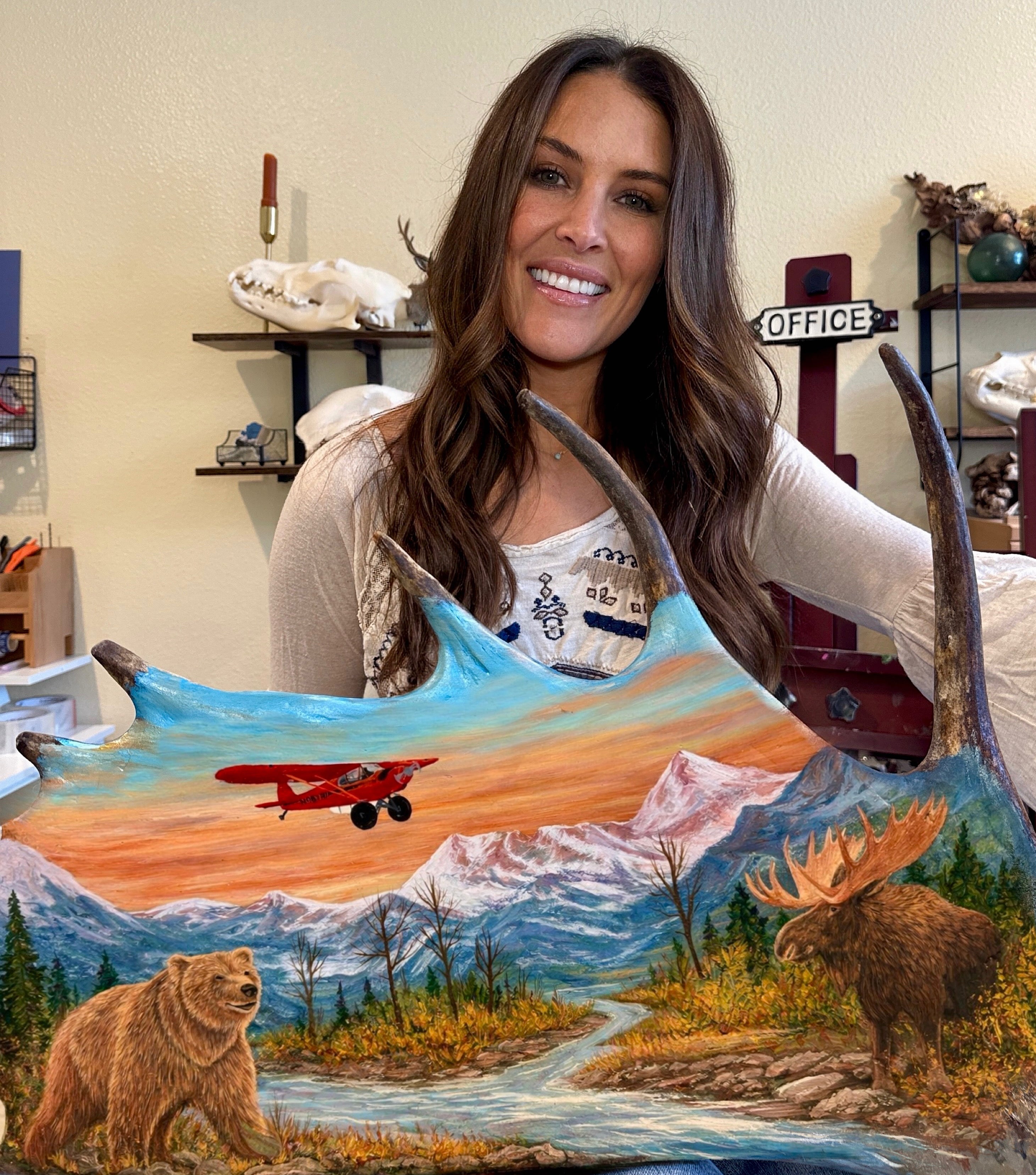 Custom Painted Moose Paddle – Megan Stortz Art